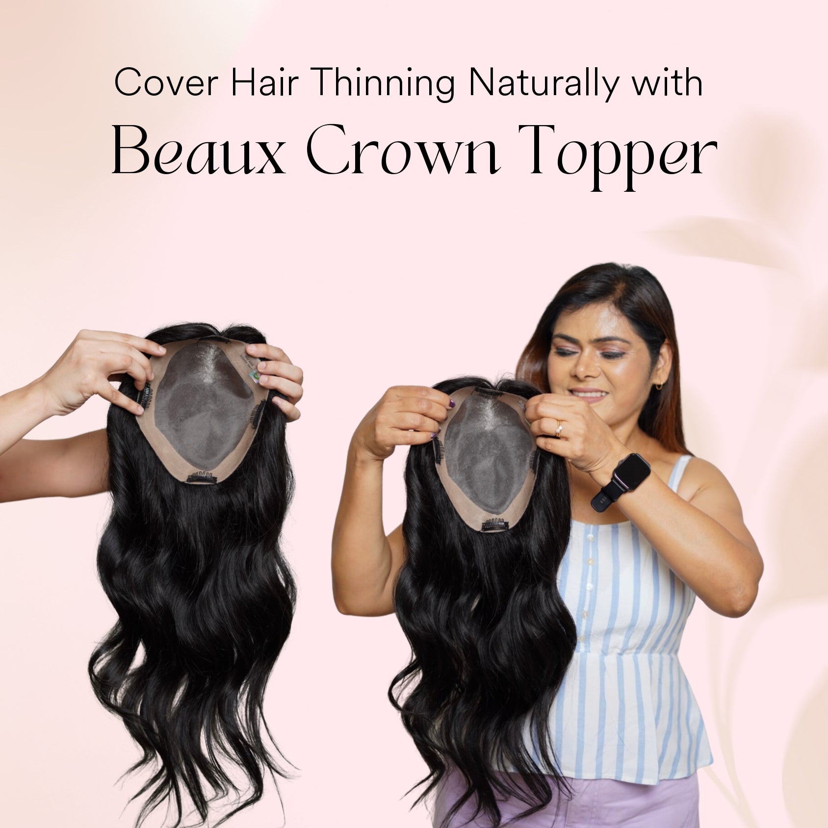 Buy 100% Real Human Hair Crown Topper | Crown Topper Hair Extensions ...